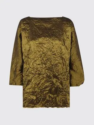 DANIELA GREGIS Long-sleeved Crinkled Silk Blouse - Yellow