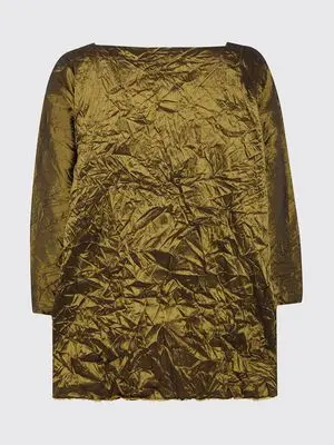 DANIELA GREGIS Long-sleeved Crinkled Silk Blouse - Yellow