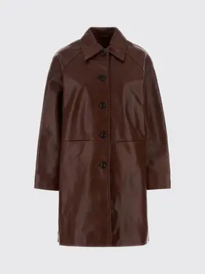 Soeur Knee-length Single-breasted Lambskin Leather Jacket