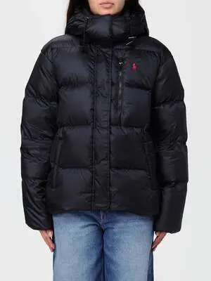 Polo Ralph Lauren Short Hooded Down Jacket In Recycled Nylon With Pony Logo - Black