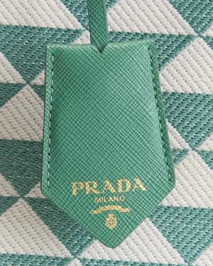 FWRD RENEW Prada Symbole Embroidered Tote Bag - Green