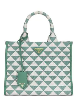 FWRD RENEW Prada Symbole Embroidered Tote Bag