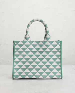 FWRD RENEW Prada Symbole Embroidered Tote Bag