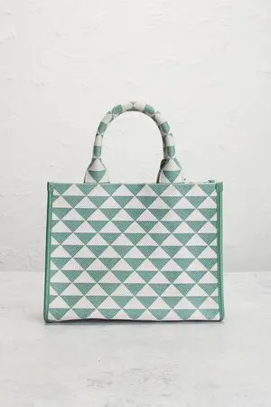 Prada Symbole Embroidered Tote Bag
