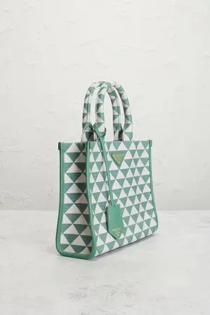 Prada Symbole Embroidered Tote Bag