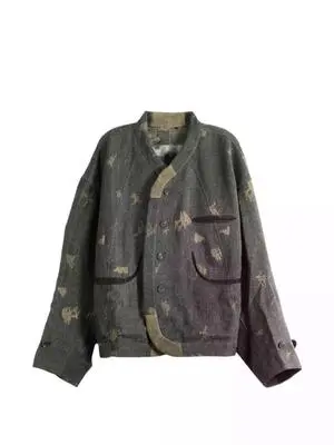 ZIGGY CHEN Patterned Button-up Jacket - Grey