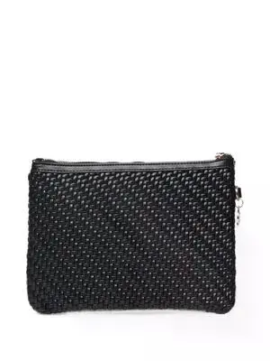 V°73 Woven-design Zip-top Clutch Bag - Black