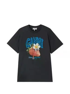 GANNI T-shirt With Strawberry