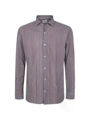 TINTORIA MATTEI 954 Striped Cotton Shirt - Red