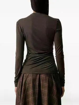 Patrizia Pepe Draped-detail Long-sleeve Top