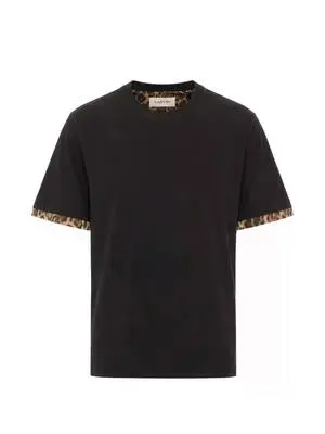 LANVIN Leopard-print Trim T-shirt - Black