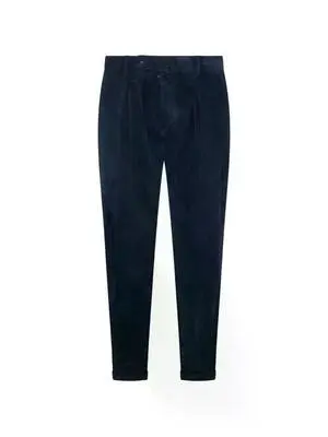 BERWICH Corduroy Pleated Trousers - Blue