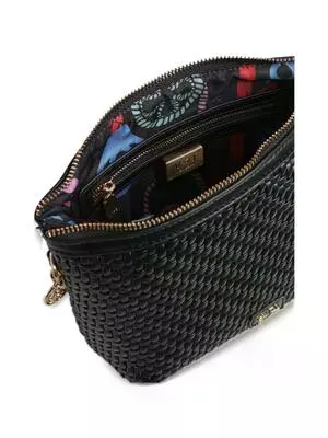 V°73 Woven-design Logo-plaque Pouch - Black