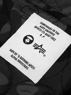 AAPE BY *A BATHING APE X Alpha Industries Quilted Camouflage-panel Tapered Trousers