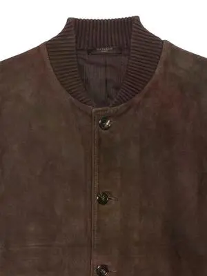 ZANONE Suede-panelled Waffle-knit Jacket