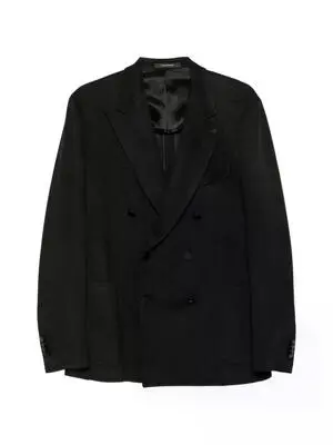 Tagliatore Double-breasted Peak-lapel Blazer - Black
