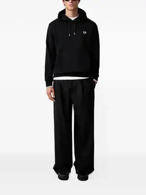 Fred Perry Logo-embroidered Hoodie - Black