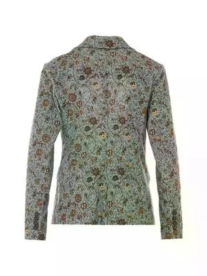 CIRCOLO 1901 Floral-print Corduroy Jacket - Blue