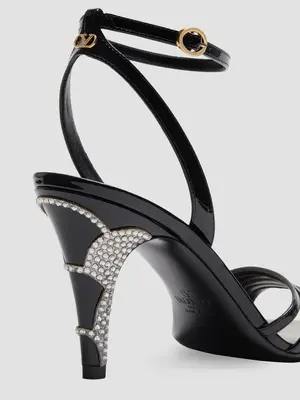 Valentino Garavani Ladycrush 85mm Patent Leather Sandals With Crystals
