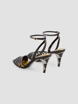 Valentino Garavani Ladycrush 85mm Patent Leather Sandals With Crystals