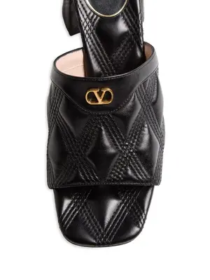 Valentino Garavani Quiltie 67 Quilted Nappa Leather 60mm Slide Sandals
