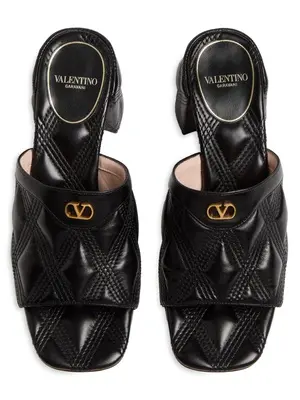 Valentino Garavani Quiltie 67 Quilted Nappa Leather 60mm Slide Sandals