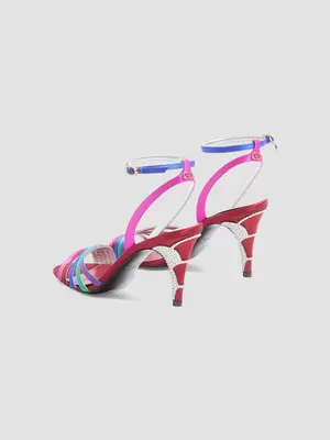 Valentino Garavani Ladycrush 85mm Satin Sandals With Crystals