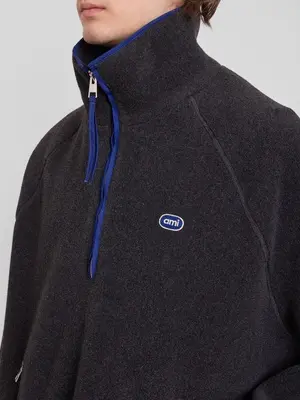 AMI Paris Half-zip Fleece Pullover