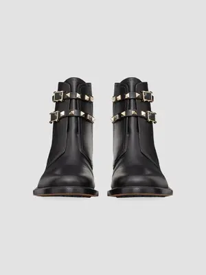 Valentino Garavani Rockstud 20mm Calfskin Ankle Boots