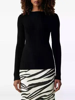 Patrizia Pepe Ribbed-knit Boat-neck Sweater