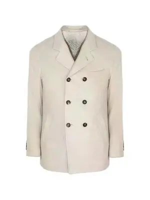 Eleventy Double-breasted Coat - Neutrals