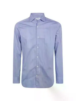 TINTORIA MATTEI 954 Vertical-stripe Long-sleeve Shirt - Blue
