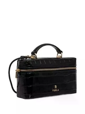 Furla Camelia Micro Croc-effect Make-up Bag