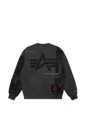 AAPE BY *A BATHING APE X Alpha Industries Moonface Logo-print Sweatshirt - Black