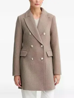 MORGAN Double-breasted Peak-lapel Coat - Neutrals