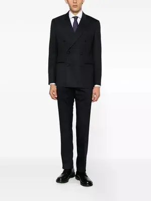 LARDINI Double-breasted Peak-lapels Suit - Blue