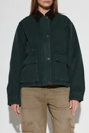 Acne Studios Denim Jacket With Suede Collar