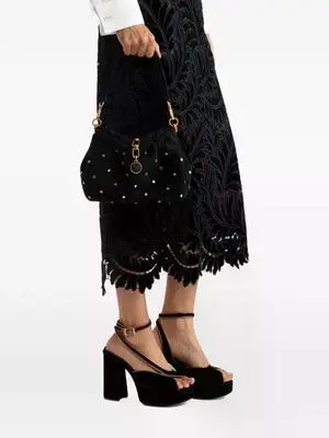 Etro Small Vela Blossom Bag In Suede With Jewel Studs