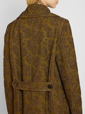 Dries Van Noten Riani Metallic Jacquard Coat