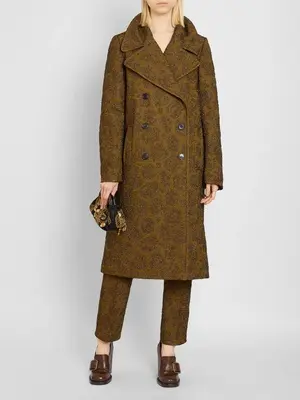 Dries Van Noten Riani Metallic Jacquard Coat