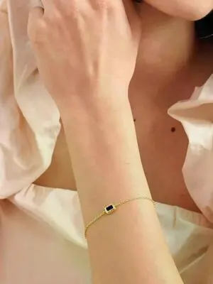 EDGE OF EMBER Deco Birthstone Bracelet - Gold
