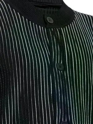 Issey Miyake In The Shadow Pleated Pinstripe-pattern Cardigan