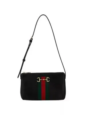 Gucci Horsebit Web Small Shoulder Bag - Black