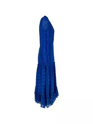 Saloni Devon Polka-dot Dress - Blue