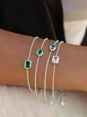DOWER & HALL Pear-cut Pendant Chain Bracelet