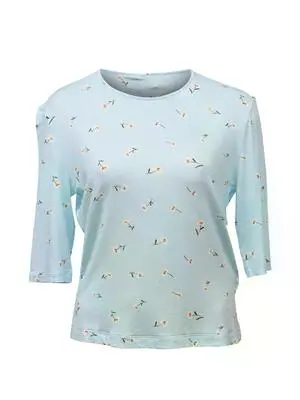 Sportmax Flower-print T-shirt - Blue