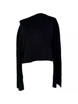 Theory Asymmetrical Off-shoulder Top - Black