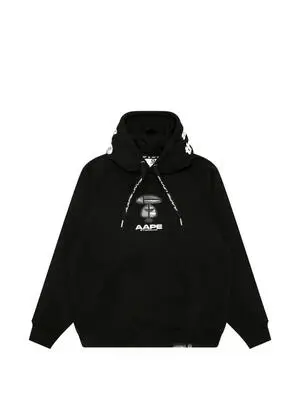 AAPE BY *A BATHING APE Moonface Logo-embroidered Hoodie - Black