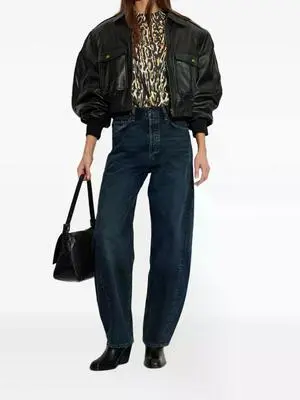 WILLY CHAVARRIA Button-flap Leather Jacket - Black