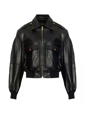 WILLY CHAVARRIA Button-flap Leather Jacket - Black
